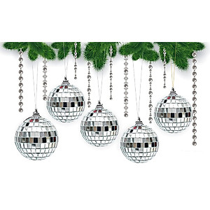 2 Pack 8" Mirror Disco Ball, Great for a Party or Dj Light Effect Christmas Decoration Accessories