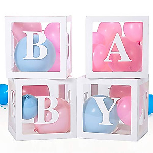Baby Box Baby Shower Decorations Clear Baby Shower Decorations Block Boxes Baby Shower Birthday Party Gender Reveal Baby Boxes with Letters for Baby Shower
