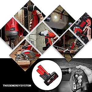 THISS 2Pack 12V 6.0AH 48-11-2411 Replacement Lithium-ion Battery for Milwaukee M 12 Battery XC 48-11-2440 48-11-2402 for Milwaukee 12v Battery