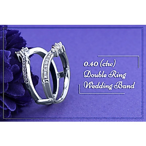 Dazzlingrock Collection 0.40 ctw. Round White Diamond Anniversary Enhancer Ring in 14K White Gold, Size 6.5