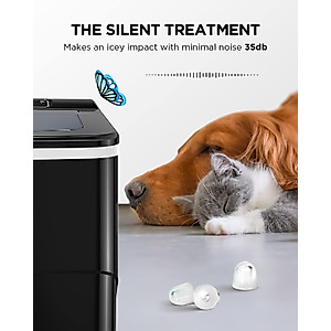 Ice Makers Countertop - Silonn Portable Ice Maker Machine for Countertop, Make 26 lbs Ice in 24 hrs, 2 Sizes of Bullet-Shaped Ice with Ice Scoop and Basket
