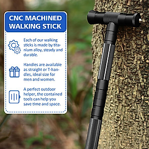 aiGear Premium Walking Hiking Stick CNC Machined Outdoor Trekking Poles Color Black(G2647)