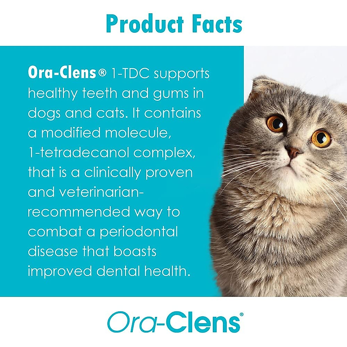 Ora-Clens 1-TDC Periodontal Supplement ES for Dog & Cat, Supports Oral, Hip & Joint Health, Muscle & Stamina Recovery, Skin & Coat Health, 120 Capsules