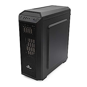 YEYIAN Blade 2101 Gaming PC Case, Acrylic Mid Tower ATX/Micro ATX, LED Fans, SPCC Chassis, Metal Mesh Air Flow, 3 USB/Audio Ports, 16.33"x7.08"x18.85", ROHS CE Certified, Black