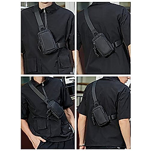 Ousawig Small Sling Bag for Men Crossbody Sling Backpack Sling Chest Bag Shoulder Bag One Strap Backpack Travel Hiking Walking (black4)