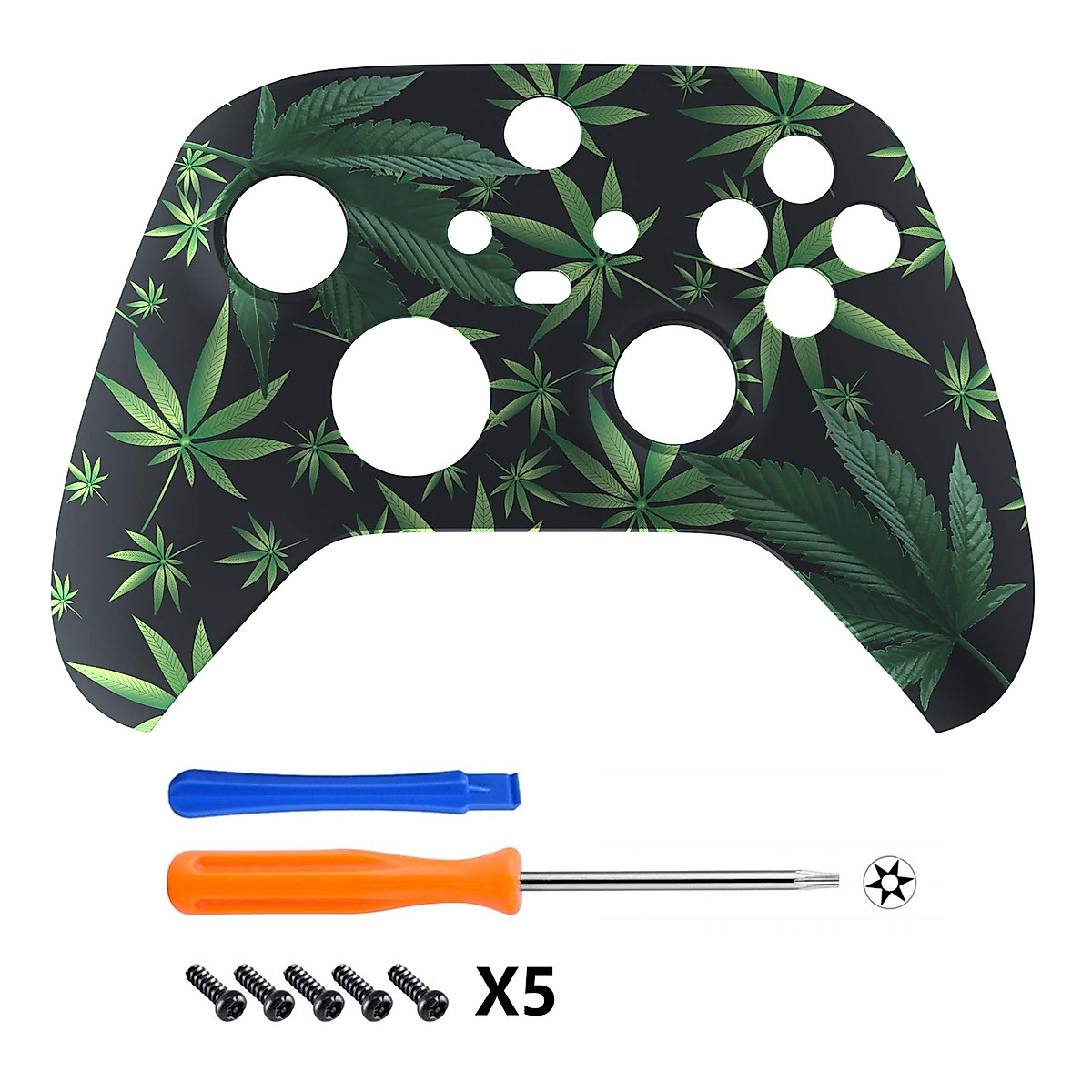 eXtremeRate Custom Shell for Xbox Series X & S Controller - Revitalize Your Controller - Green Weeds Replacement Cover Front Housing Cover for Xbox Core Controller Wireless [Control NOT Included]