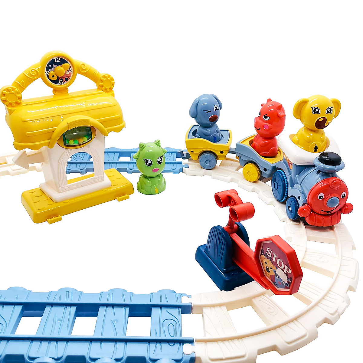 Musical Train Track Set Toys for Toddler 3yrs Old Electric Animal Train Toy Birthday Gift for 3 4 5 6 7 Year Old Boys Toy for Boy Girl Kid Infant Gift