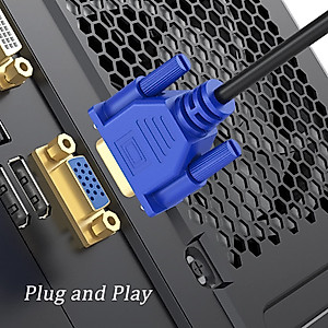 UVOOI VGA to VGA Cable 15FT, Gold-Plated VGA Cord Male to Male Cable 15 pin for Computer Monitor Projector 1080P Full HD