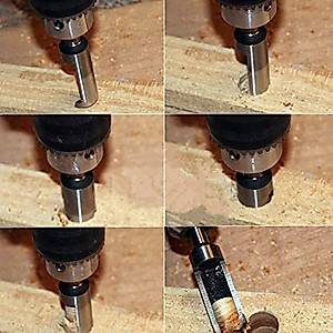 dophee 8Pcs Wood Plug Cutter Drill Bit Set, Straight and Tapered Taper 1/4" 3/8" 1/2" 5/8" Cutting Tool Cork Drill Bit Knife for Woodworking