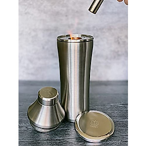 Hazey Old Fashioned Cocktail Smoker Kit with Luxury Gift Box, 4 Flavors USA Natural Wood Chips - Stainless-steel Design Infuse Pure Aroma. Whiskey Gifts for him/Father/Husband/Father's Day/Christmas. (Dishwasher Safe)