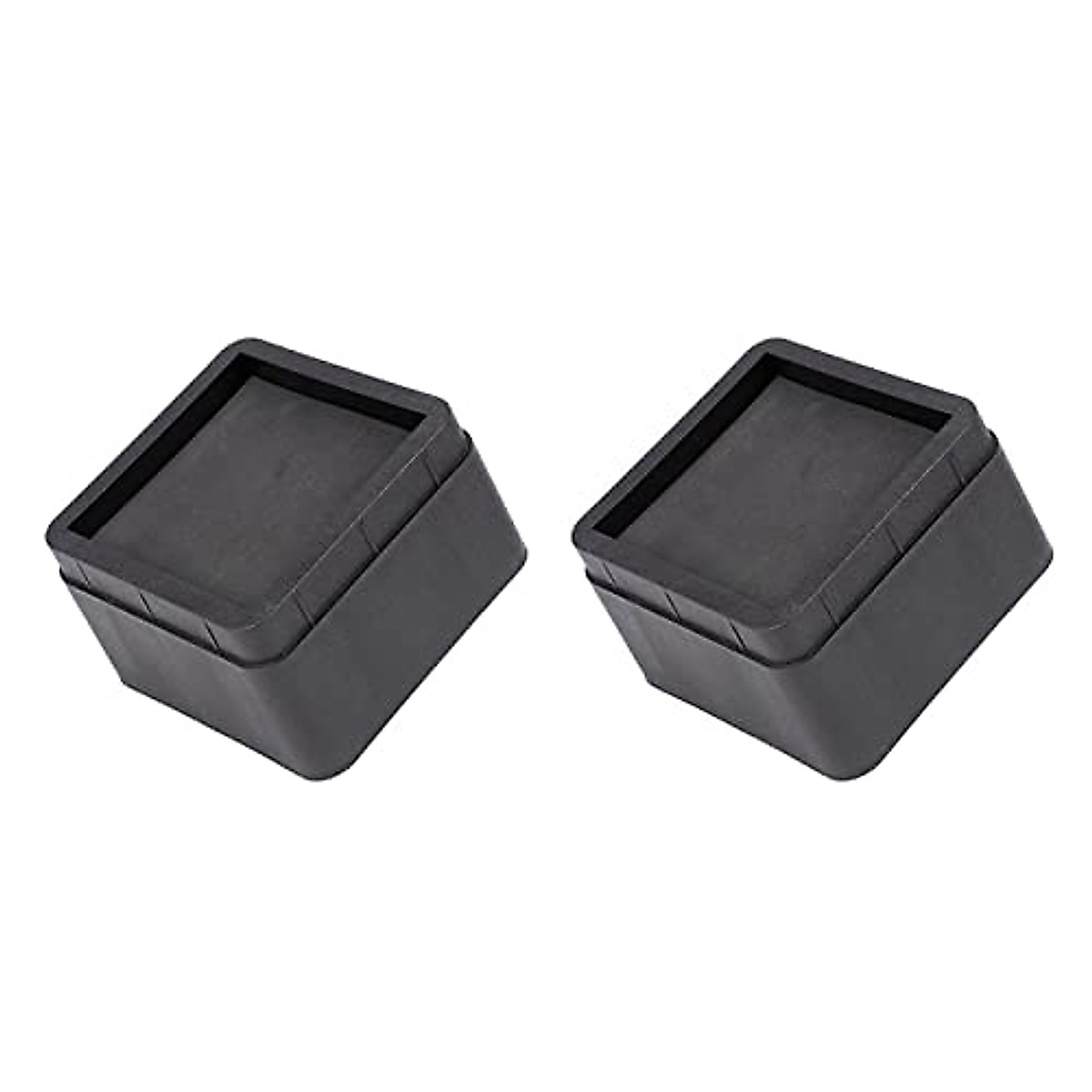 Syrisora 4PCS Durable Stackable Bed Risers Black Square 2 Furniture Legs Floor Feet Protectors