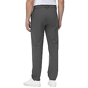 TBMPOY Mens Stretch Golf Pants Lightweight Quick Dry Casual Work Pant with 3 Pockets Dark Grey 36