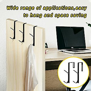 Wehhbtye Adjustable Double Coat Hooks,Thick Cubicle Wall Coat Hook,Metal Over The Panel Double Hook Adjusted to Fit 1.35 to 3.5 Inch Thickness Panels for Wall Panel (2pcs)