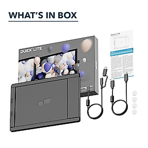 Duex Lite New Mobile Pixels Portable Monitor, 12.5" Full HD IPS Dual Monitor for laptops, USB C/USB A Powered Plug and Play Portable Display,Windows/MacOS Compatible (Grey)