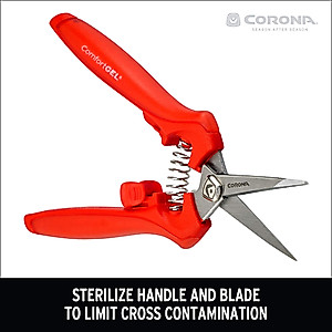 Corona FS 3214D ComfortGEL Leaf & Stem Micro Snips, Pack of 1, Orange
