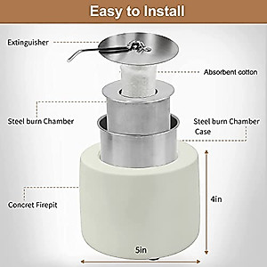 Tabletop Fire Pit Bowl - Table Top Portable Rubbing Alcohol Fireplace Indoor Outdoor Decor Long Time Burning Smokeless Odorless Two Stainless Steel Burners & Stylish Extinguisher Included, 6X12