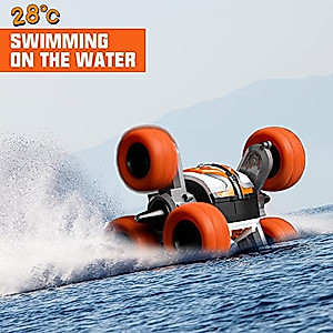 28°C Remote Control Car Waterproof RC Stunt Cars Amphibious Vehicle Double Sided Driving 360 Degree Flips Rotating car Toy Birthday Gift for Presents for Boys/Girls Ages 6+