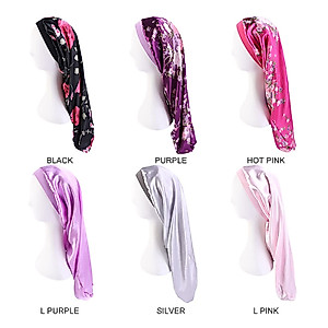 PJRYC Elastic Wide Edge Satin Bonnet Long Hair Hat Sleeping Hats Wrap Night Cap Hair Care Bonnet (Color : C2-14)