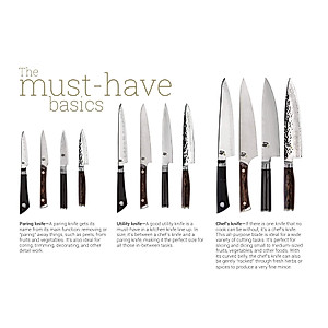 Shun Cutlery Sora 5 Piece Student Knife Set, Kitchen Knife Set with Knife Roll, Includes 8" Chef's Knife, 3.5" Paring Knife, 9" Bread Knife and Honing Steel, Handmade Japanese Kitchen Knives