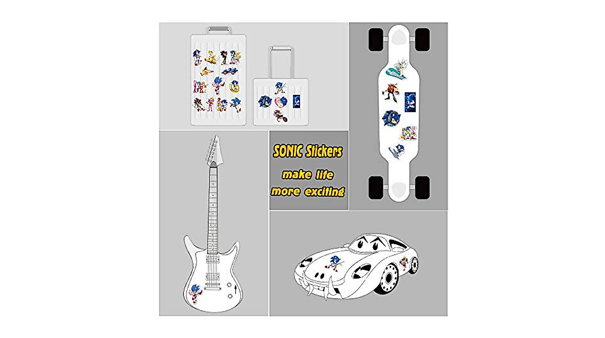Colorful Sonic Hedgehog Stickers - 50PCS Pack