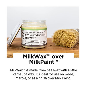 Miss Mustard Seed's MilkWax - Wax for Furniture, Wood, Cabinets, and Walls, Premium Quality, Low Odor (Saddle Brown, 8 oz)