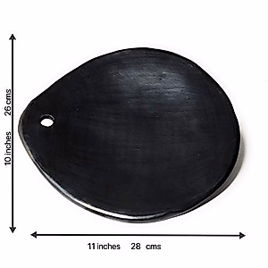 Comal for Tortillas 10 Inches Cayana Grill Griddle Pan Black Clay, 100% Handcraft Organic Cookware and Tableware Enhance Food Flavor and Take Care of our Planet