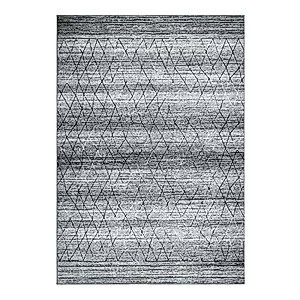 GlowSol Grey Area Rug for Living Room Moroccan Area Rugs 8×10 Boho Throw Indoor Carpet Low Pile Non-Slip Floor Cover Rugs Machine Washable Area Rugs Large Area Rug for Bedroom Nursery Dining Room