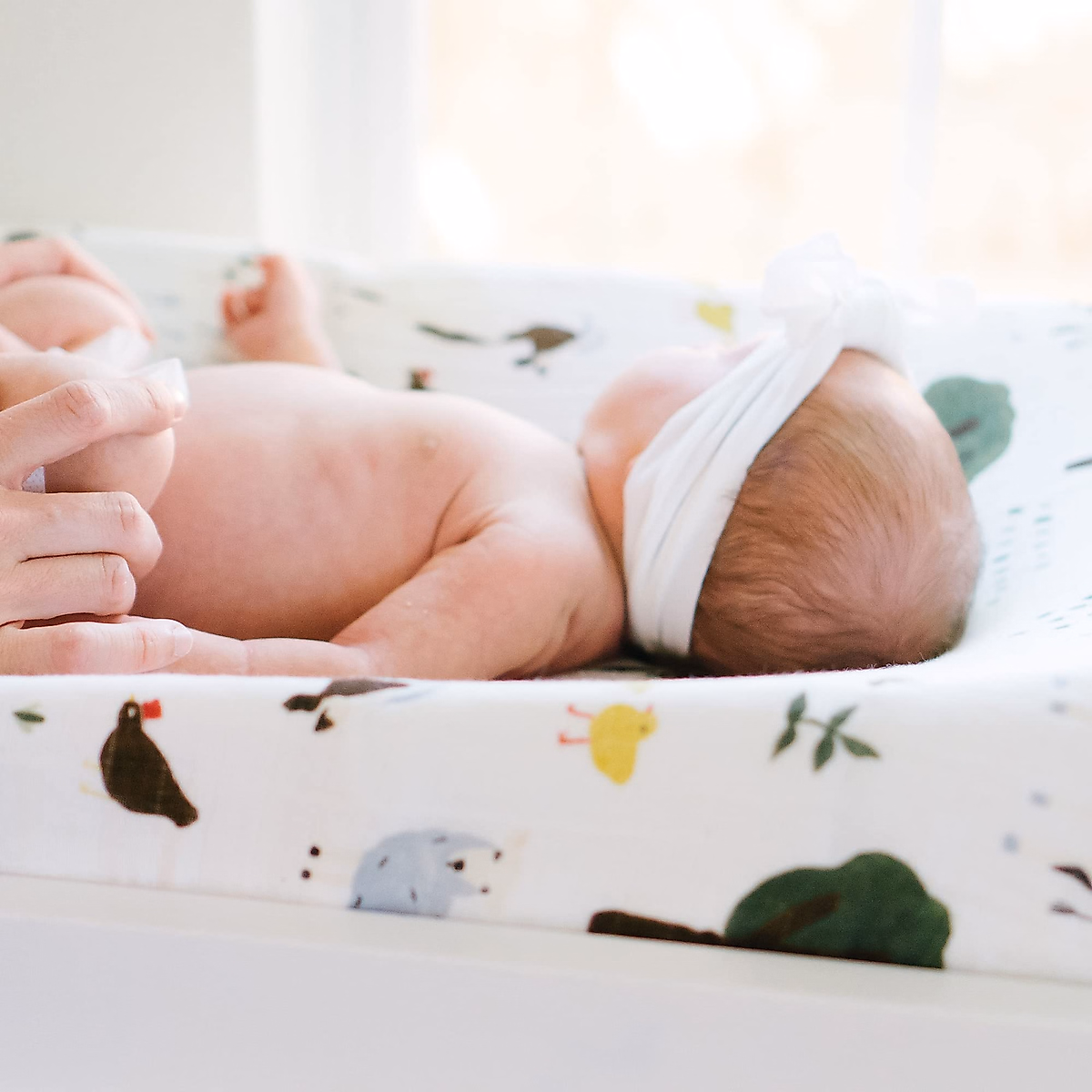 Cotton Muslin Changing Pad Cover 2 Pack - Family Farm