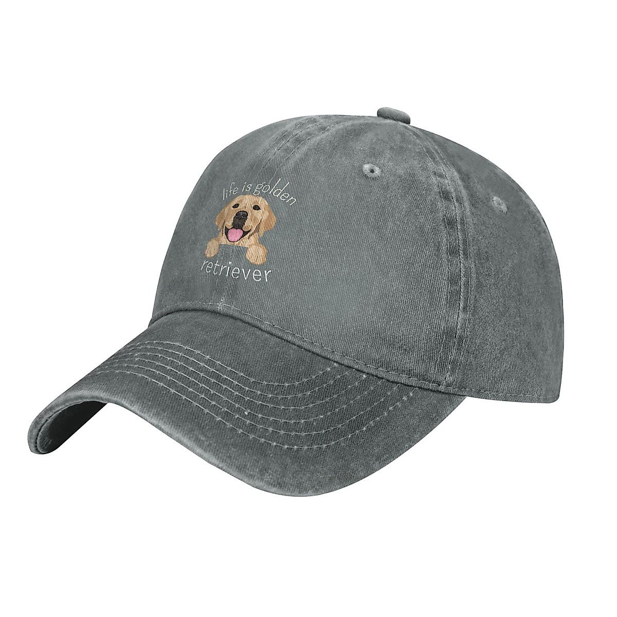 Funny Golden Retriever Caps Life is Golden Retriever Hat for Men Trendy Mens Hats Gray