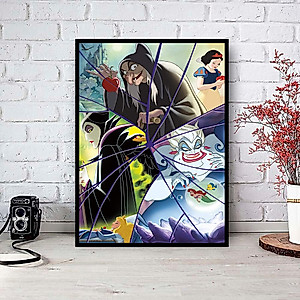 Villains Diamond Painting Kits,Princess Diamond Art Kits for Adults,Cross Stitch Full Drill Shiny Diamond Embroidery Pictures Arts Craft for Home Wall Decor Gift 12X16inch
