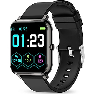 KALINCO Smart Watch, Fitness Tracker with Heart Rate Monitor, Blood Pressure, Blood Oxygen Tracking, 1.4 Inch Touch Screen Smartwatch Fitness Watch for Women Men Compatible with iOS Android