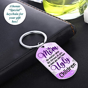 365FURY Gifts For Mom From Daughter, Son - Mother's Day, Birthday Gifts For Mom - No Matter What/Ugly Children Coffee Mug/Tumbler 14Oz & Keychain - Best Mother, Moms Gift Idea