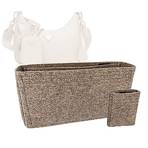 Zoomoni Premium Bag Organizer for Prada Re-Edition 2005 Shoulder Bag Insert [Set of 2] (Handmade/20 Color Options) [Purse Organiser, Liner, Insert, Shaper]