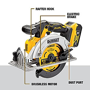 DEWALT 20V MAX* Circular Saw, 6-1/2-Inch, Cordless Kit (DCS565P1)