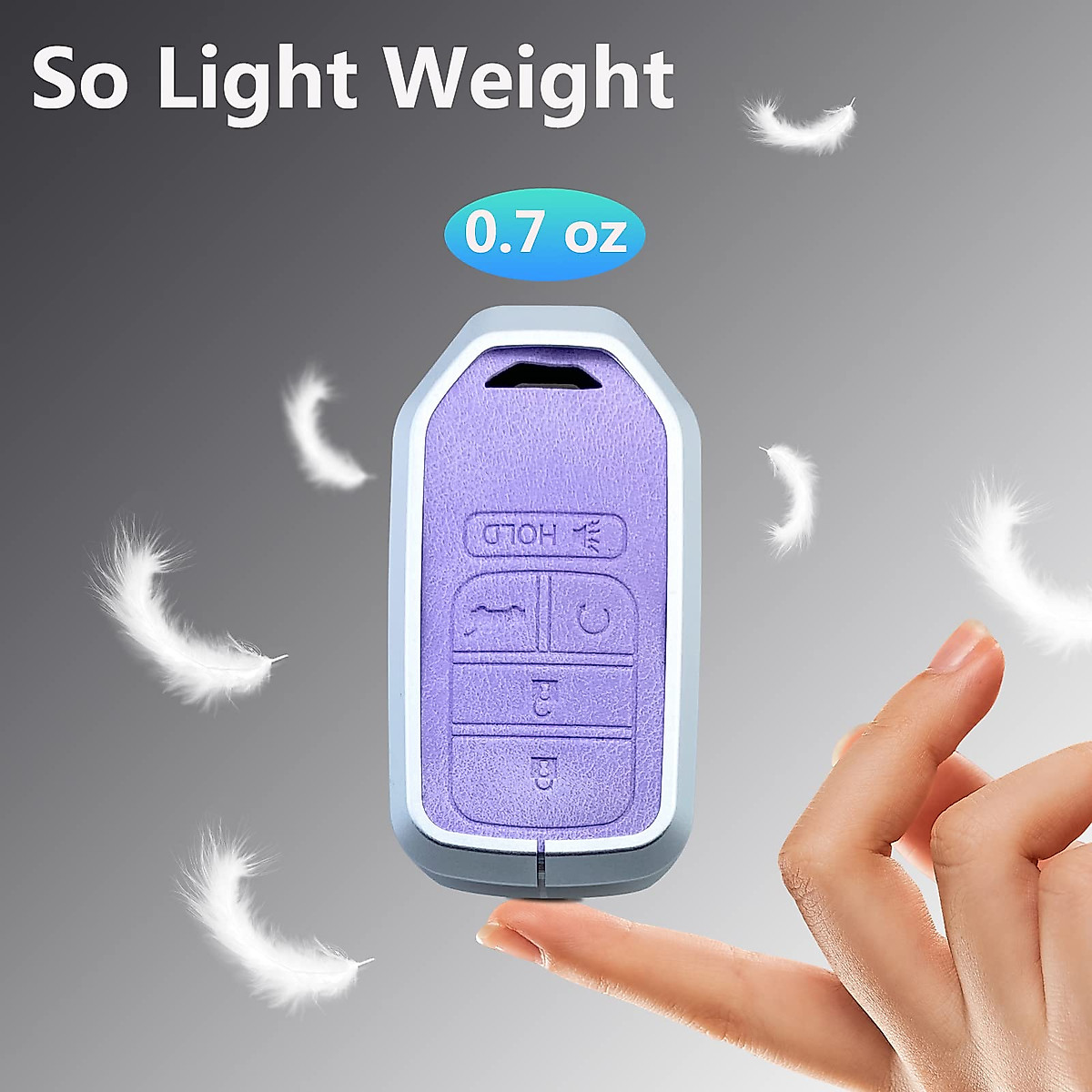 Yuebutor Aluminum Alloy Key Fob Cover Case Compatible with Honda Accord Civic Pilot CRV HRV CRZ Fit Odyssey Passport Jed Crider Crosstour Crider Spirior Accessories (Purple)