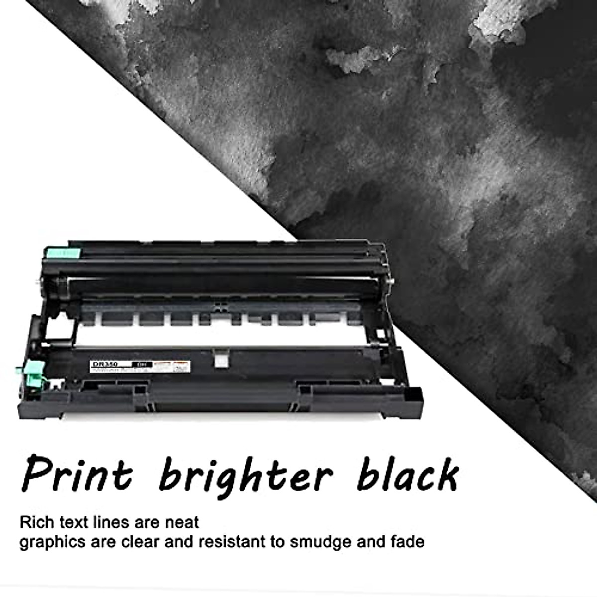 DR350 Drum Unit Compatible 1 Pack DR-350 Black Replacement for Brother DR350 DR-350 for Brother DCP-7010 7020 7025 IntelliFax 2820 2910 2920 2850 MFC-7220 7225 7820 7420 HL-2040 2070N 2030 Printer