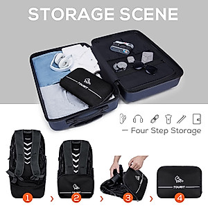 TOURIT Hiking Backpack 40L Lightweight Hiking Daypack Foldable Waterproof Camping Backpack for Women Men Travel Outdoor Black