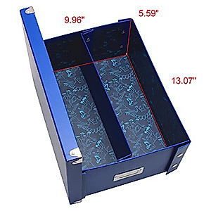 Snap-N-Store Storage Box - Pack of 2 Large, Collapsible, 13.25 x 10.13 x 5.75 Inch Storage Boxes for Kids, Crafts, Toys, Games and Organizing - Foldable Containers with Lids - Back To School - Blue