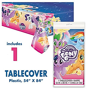 My Little Pony Party Supplies, My Little Pony Birthday Party Supplies and Decorations for 16 Guests with Banner, Tablecover, Plates, Cups, Napkins and Button