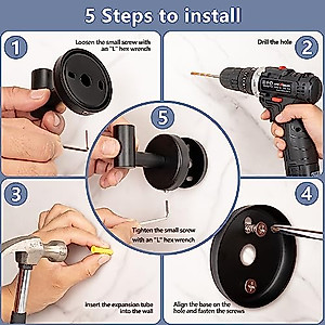 Bathroom Towel Hooks Black- 2 Pack Towel Holder Wall Mounted, Stainless Steel Coat Keys Hook Robe Rack Matte Black Shower for Bedroom Kitchen Hotel