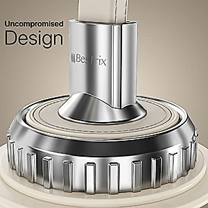 Bestrix Premium Leather Cup Holder Phone Mount for Car, No Shaking, Easy Installation, 360 Rotation, Universal Compatibility with Samsung, Android, iPhone up to 6.7", Automobile Cradle (Off - White)