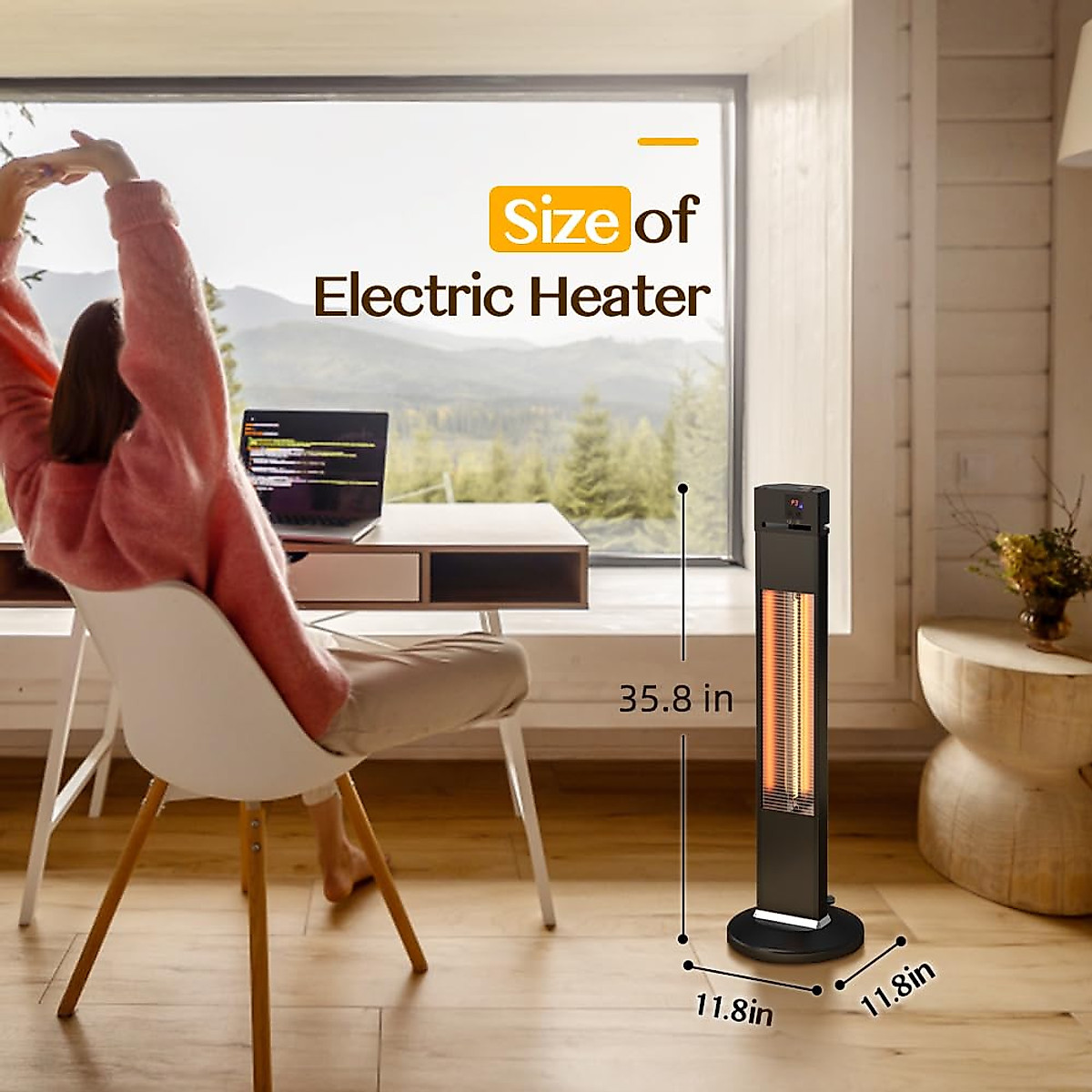 1500W Hanging Yard Heater，Ceiling heater,Hanging patio heater， courtyard electric heater, infrared heater, ceiling electric heater 3S Fast Heating,Great Room, Garage，Ceiling Mount