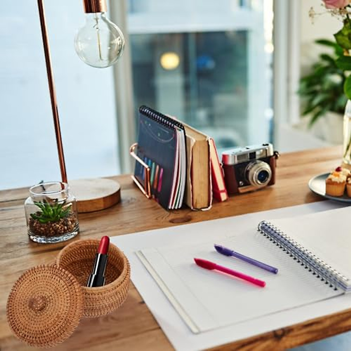 Abaodam Rattan box Small Round Basket Small Wicker Basket with Lid Rattan Storage Basket Box Boho Straw Fruit Snacks Basket for Home Bathroom Shelf Decor