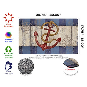Toland Home Garden 800207 Rustic Anchor and Compass Summer Door Mat 18x30 Inch Boat Outdoor Doormat for Entryway Indoor Entrance