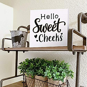 Zingoetrie Funny Bathroom Signs(Set of 3), Farmhouse Bathroom Wooden Wall Decor Restroom Humor Sayings Freestanding Quarter Bathroom Mini Blocks Decorations