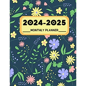 2024-2025 Monthly Planner: Large Print 2 Year Calendar 24-25 With Holidays