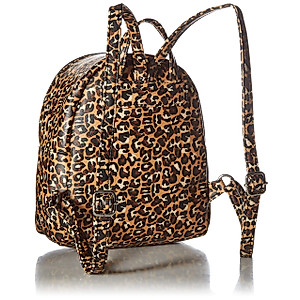 T-Shirt & Jeans Womens Leopard Back Pack with Faux Fur Heart