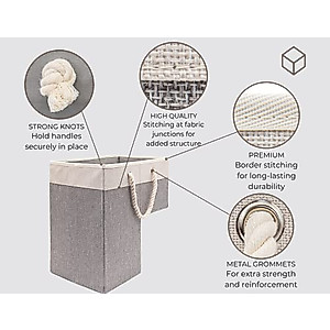 Stair Basket 16" x 16" x 10" Basket for Stairs with 3 Foldable Sections, Durable Cotton Collapsible Storage Bins, Stair Storage Organizer STRIKING LIFESTYLE