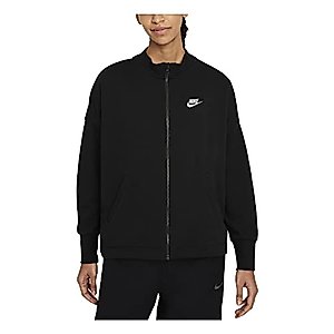 Nike Women Essential Full Zip Fleece Lined Sweatshirt (Black, Large)