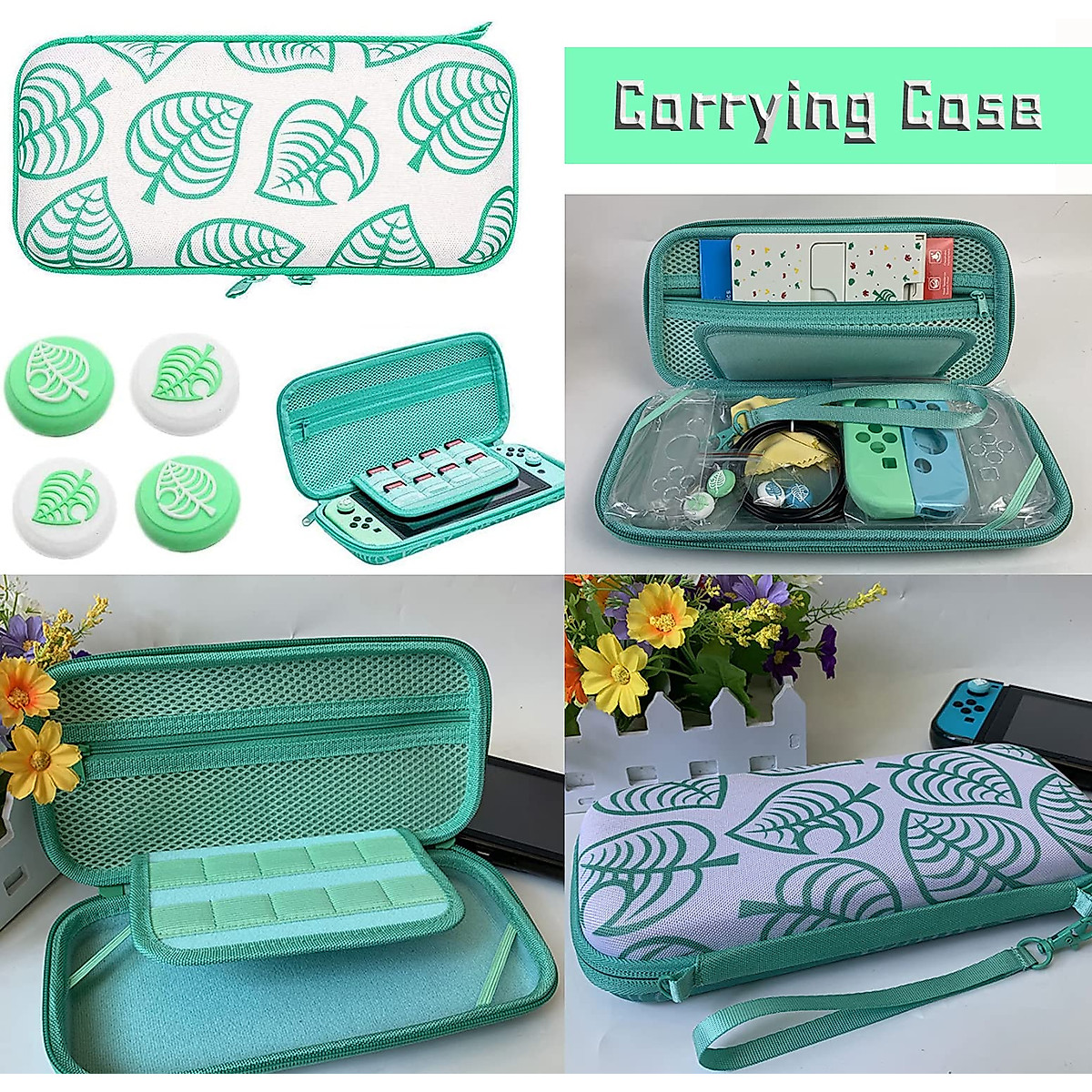 Carrying Case Compatible with Switch, Protection Case for Nintendo Switch Console, Portable Shockproof PU Hard Cover Storage Bag Travel Case for Switch